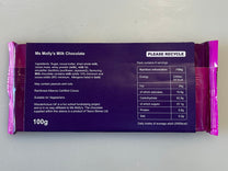 Ms Molly's Milk Chocolate Bar 100g Wrapper – Wonderlicious